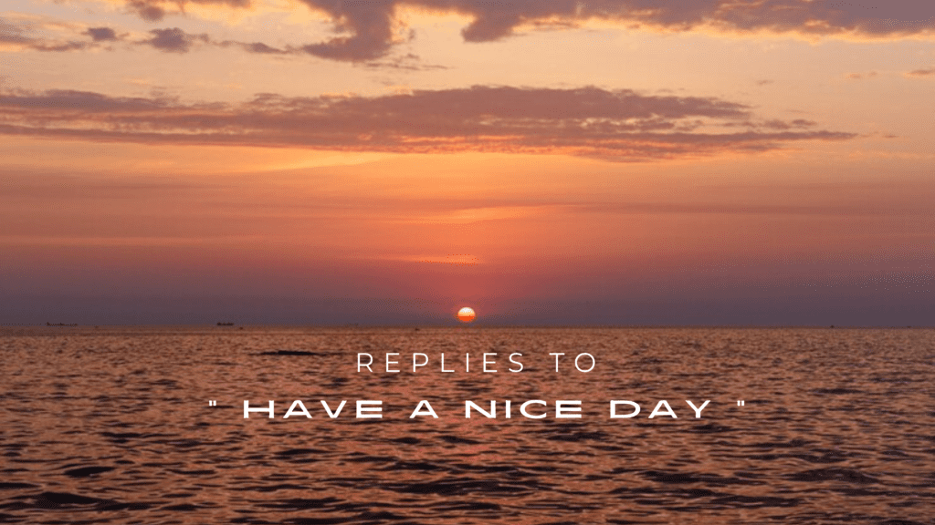 400+ Replies to "Have A Nice Day" | Finest Collection
